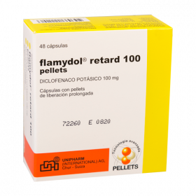 Flamydol Retard 100 mg (diclofenaco potasico) 4 cápsulas. – La Moderna