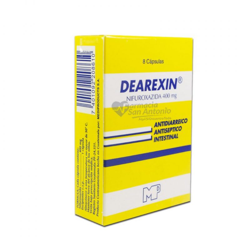 Dearexin (nifuroxazida) 8 cápsulas. – La Moderna