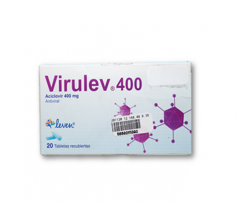 Virulev 400 mg (aciclovir) 20 tabletas. – La Moderna