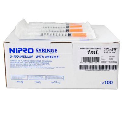 Jeringa De Insulina Nipro 1 ml unidad. – La Moderna